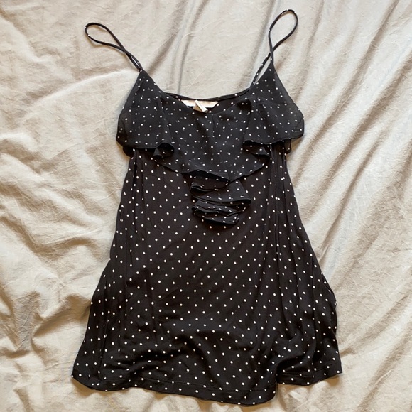H&M | Tops | Hm Black And White Polka Dot Spaghetti Tank | Poshmark